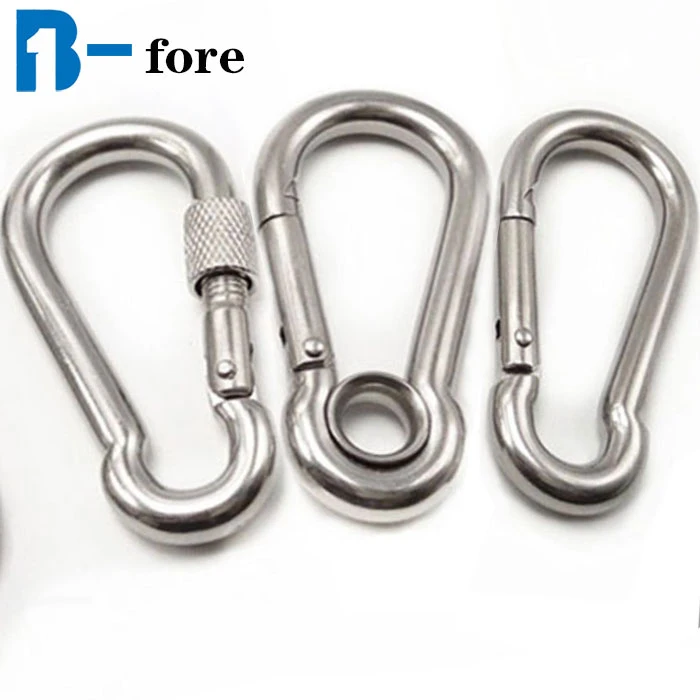 M4 M5 M6 Stainless Steel 304 Carabiner Carbine Snap Hook With Nut-lock ...
