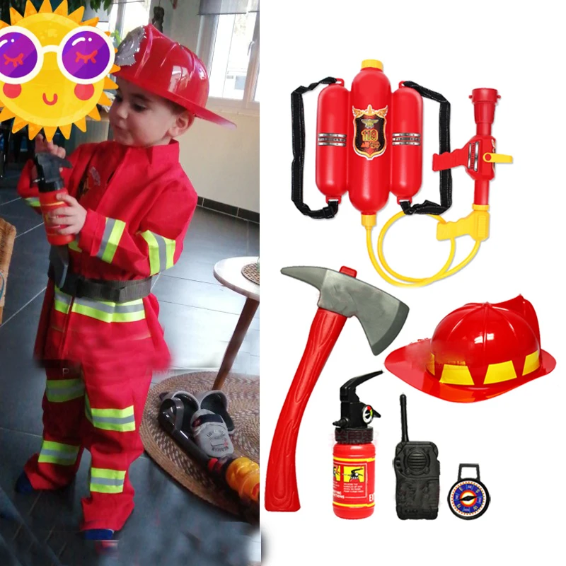 Uniforme de bombero para niños, disfraces de Cosplay para Halloween, fiesta de carnaval, ropa de ...