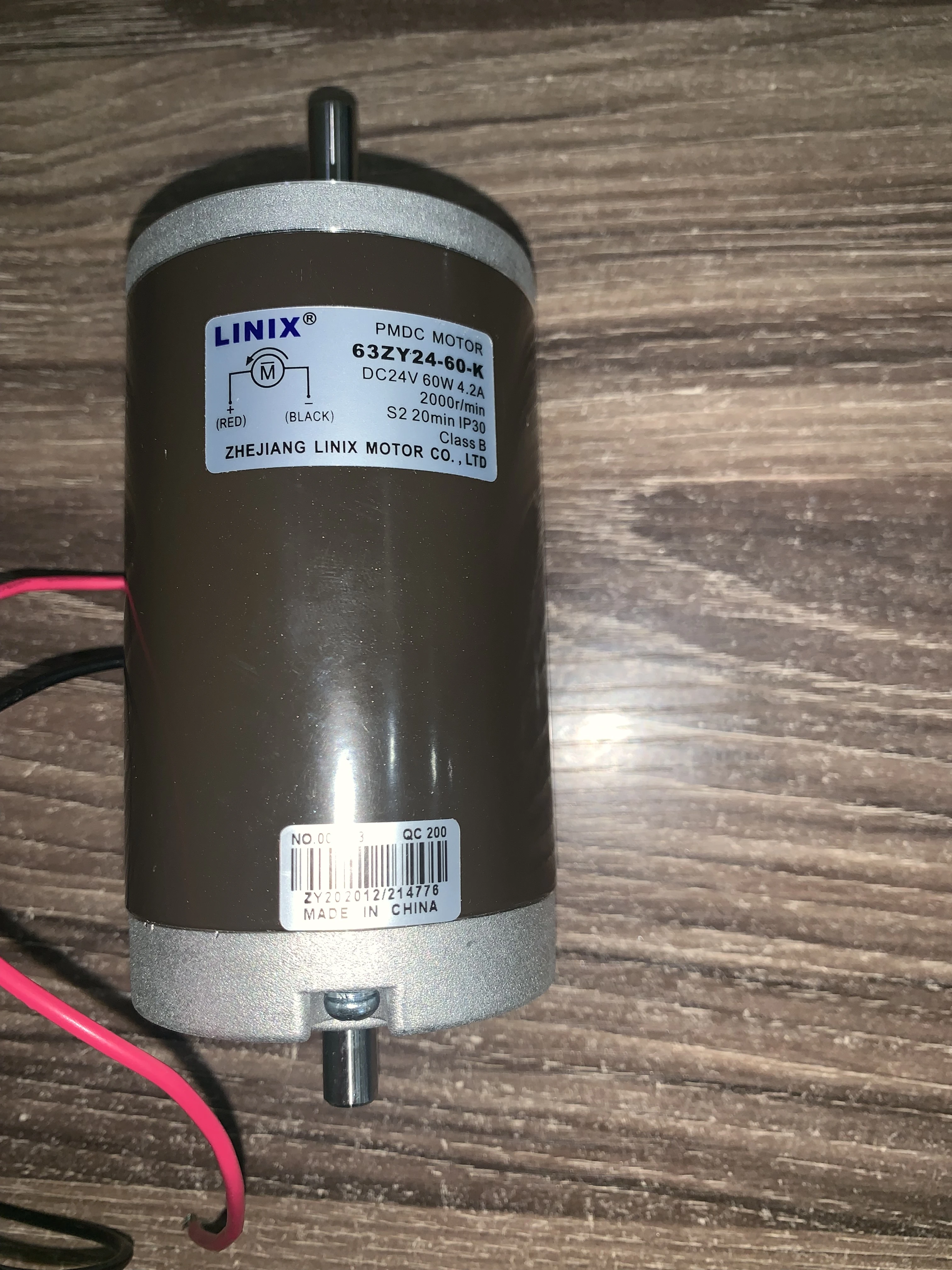 Dc 63zy24-60-k 24v 60w 2000 Rpm Motor Diameter Double Shaft 63mm Linix ...