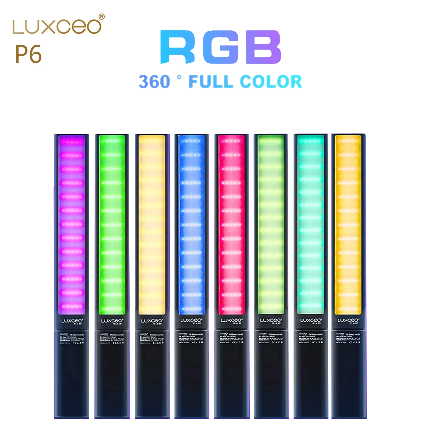 LUXCEO P6 RGB LED 비디오 조명, 2500K 6500K 사진 조명, RA≥ 95, 컬러풀한 사진 충전식 배터리 ...