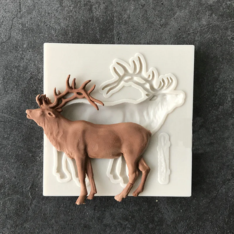 Christmas Deer Shape Silicone Mold DIY Epoxy Series Cake Baking ...
