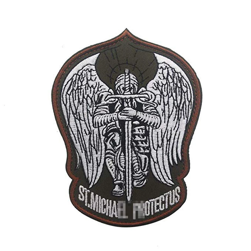 Military Patches Saint Michael Protect Us Patches Embroidered Angle ...