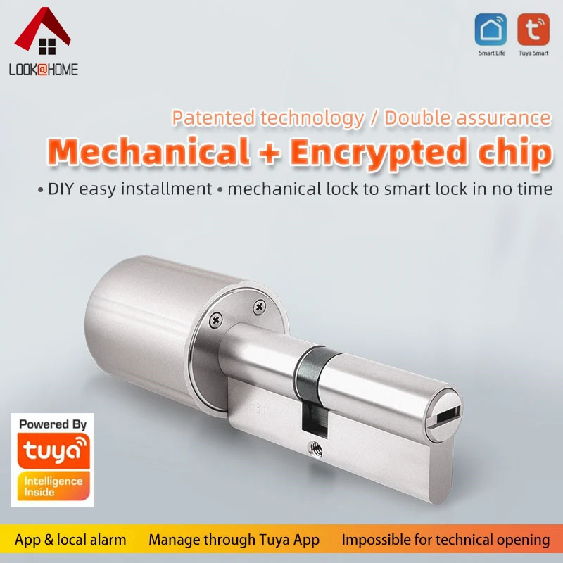 LOOKATHOME WEIMA Original TUYA Smart Lock Core Cylinder Electronic Wireless WiFi Zigbee Lock ...