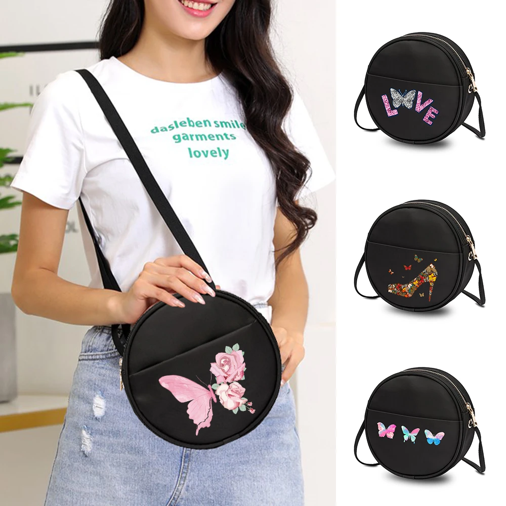 Ladies Small Round Bag Fashion All match One Shoulder Messenger Bag ...