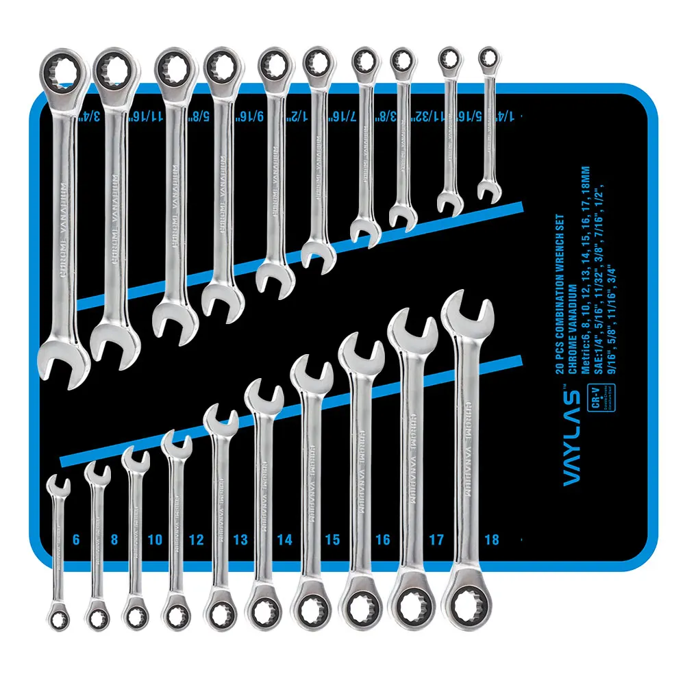 20pcs-Ratchet-Key-Wrench-Set-Imperial-Metric-Spanner-Tools-Set-Mirror ...
