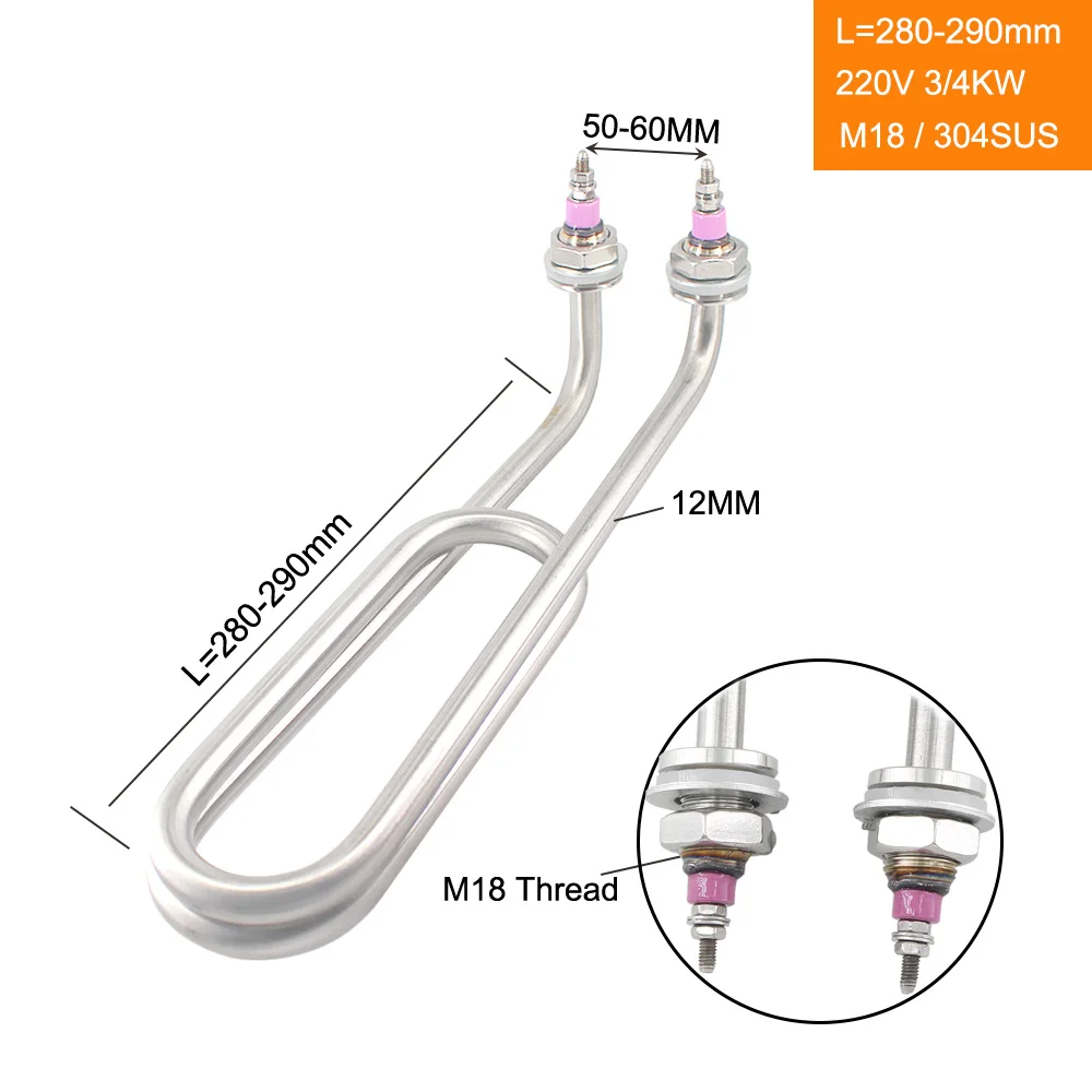 Double-U-Type-Heating-Element-304SUS-Bended-U-Shape-220-380V-M18-Thread ...