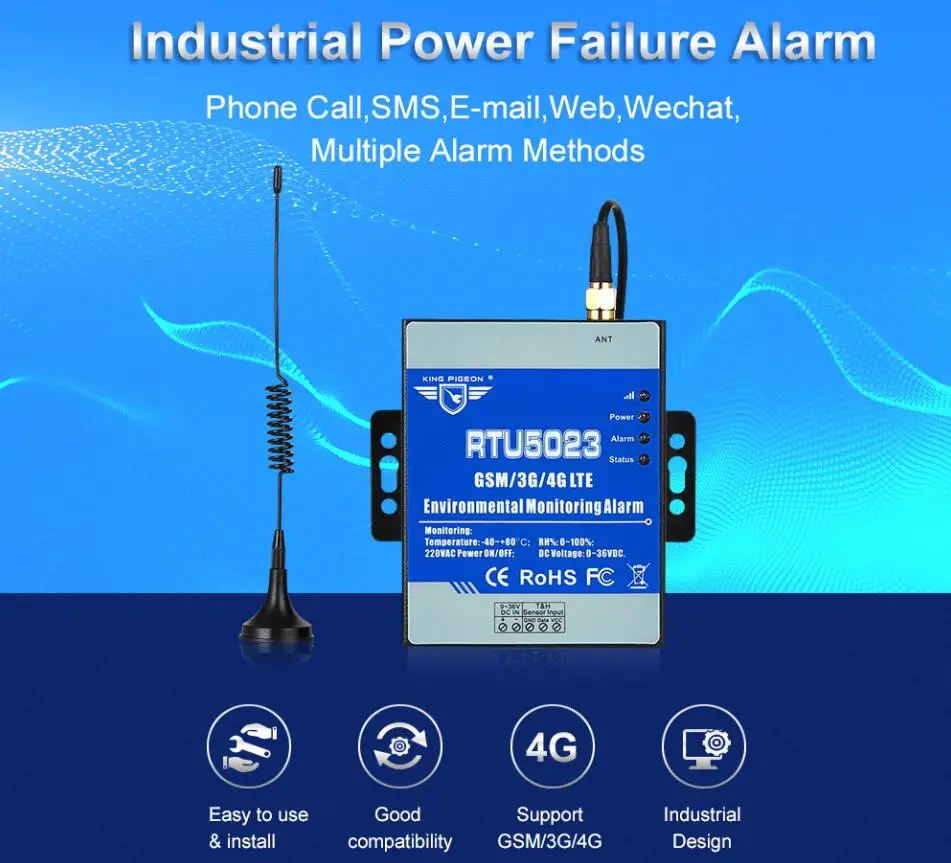 Gsm Sms Temperature Monitoring Alarm Rtu5023 High-lowtemperature Alarm ...