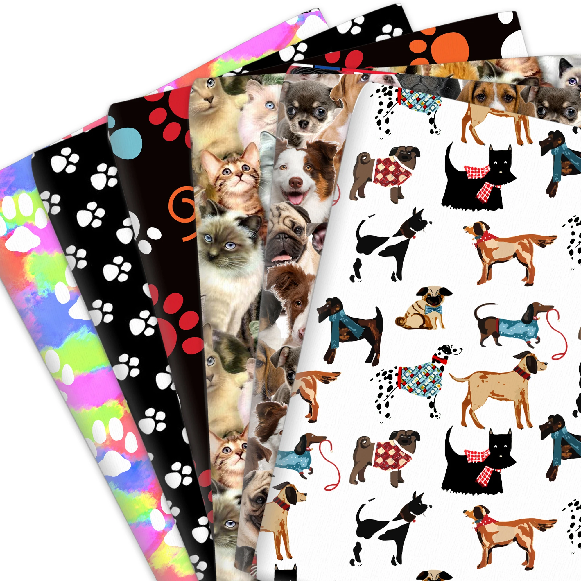 Dog Cat Animal Pure 100% Cotton Fabric Patchwork For Quilt Tissue Kids ...