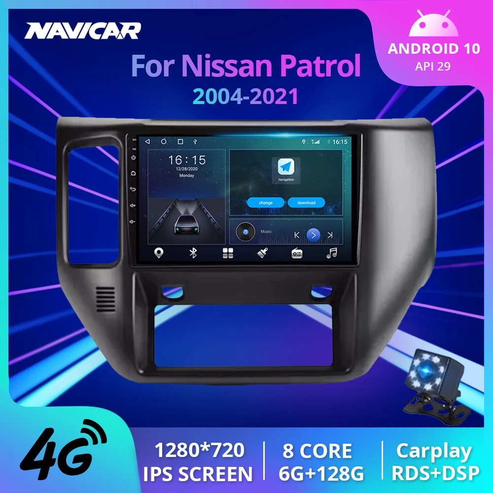 NAVICAR Radio con GPS para coche, receptor de navegador estéreo con ...