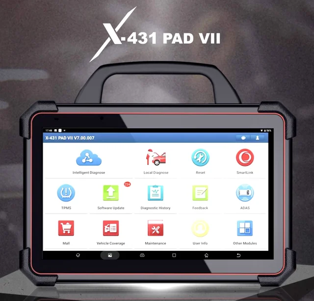 LAUNCH X431 PADVII Diagnostic Tool OBD2 Scanner ECU Online Programming ...