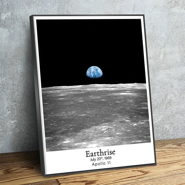 Apollo 11 Earthrise Over The Moon