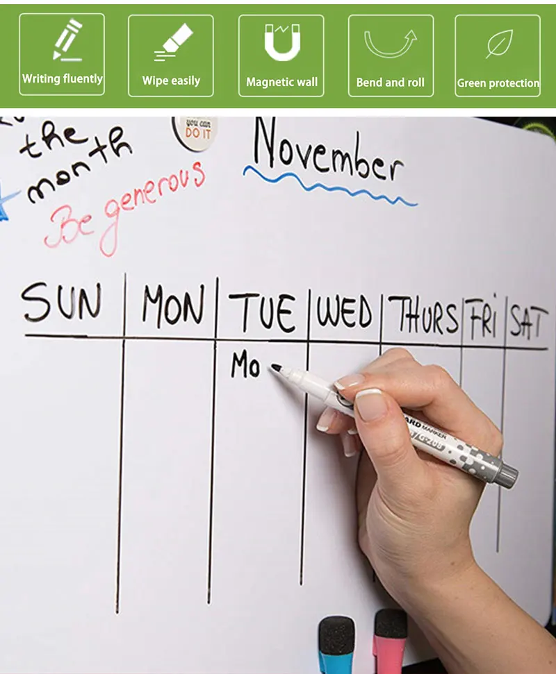 Tableau effaçable,A2-A3-8Pen1Eraser--Tableaux blancs effaçables à sec ...