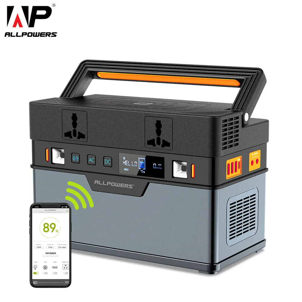 ALLPOWERS 110V 220V DC AC Power Bank 500W Pure Sine Wave Inverter ...