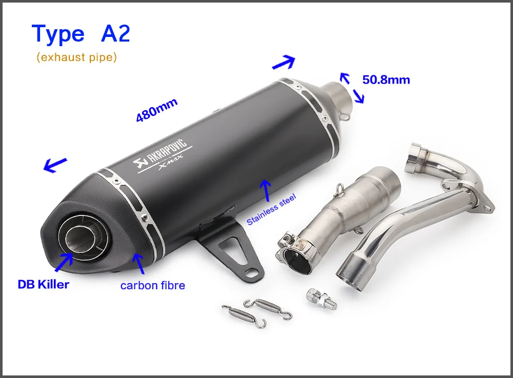 Akrapovic exhaust motorcycle Xmax 250 Modified Exhaust Muffler Xmax 300 ...