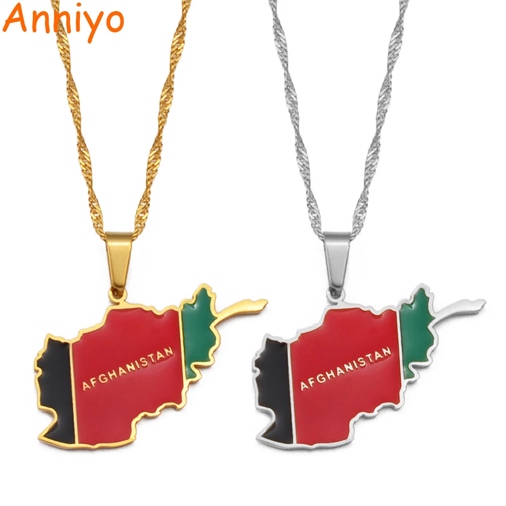 Afghanistan Flag Necklace Gold | Afghanistan Fashion Necklaces ...