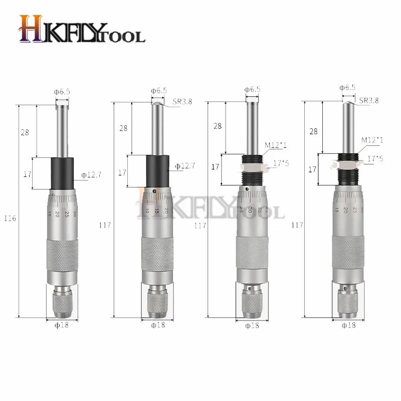 Professional-Measure-Ruler-Round-Needle-Type-Thread-Micrometer-for-Head ...