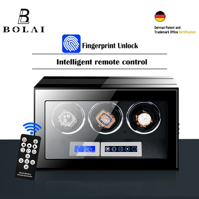 Fingerprint Unlock Watch Winder Luxury Brand Automatic Watch Box with ...
