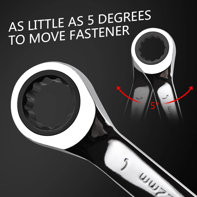 8-32mm Combination Ratchet Wrench with Keys Gear Ring Wrench Car Auto ...