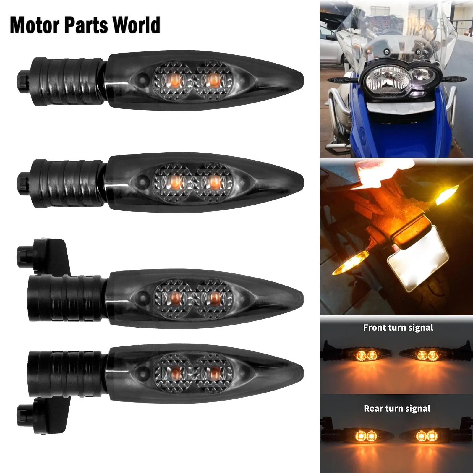Motorcycle-Front-Rear-LED-Turn-Signal-Indicator-Light-Blinker-Black-For ...