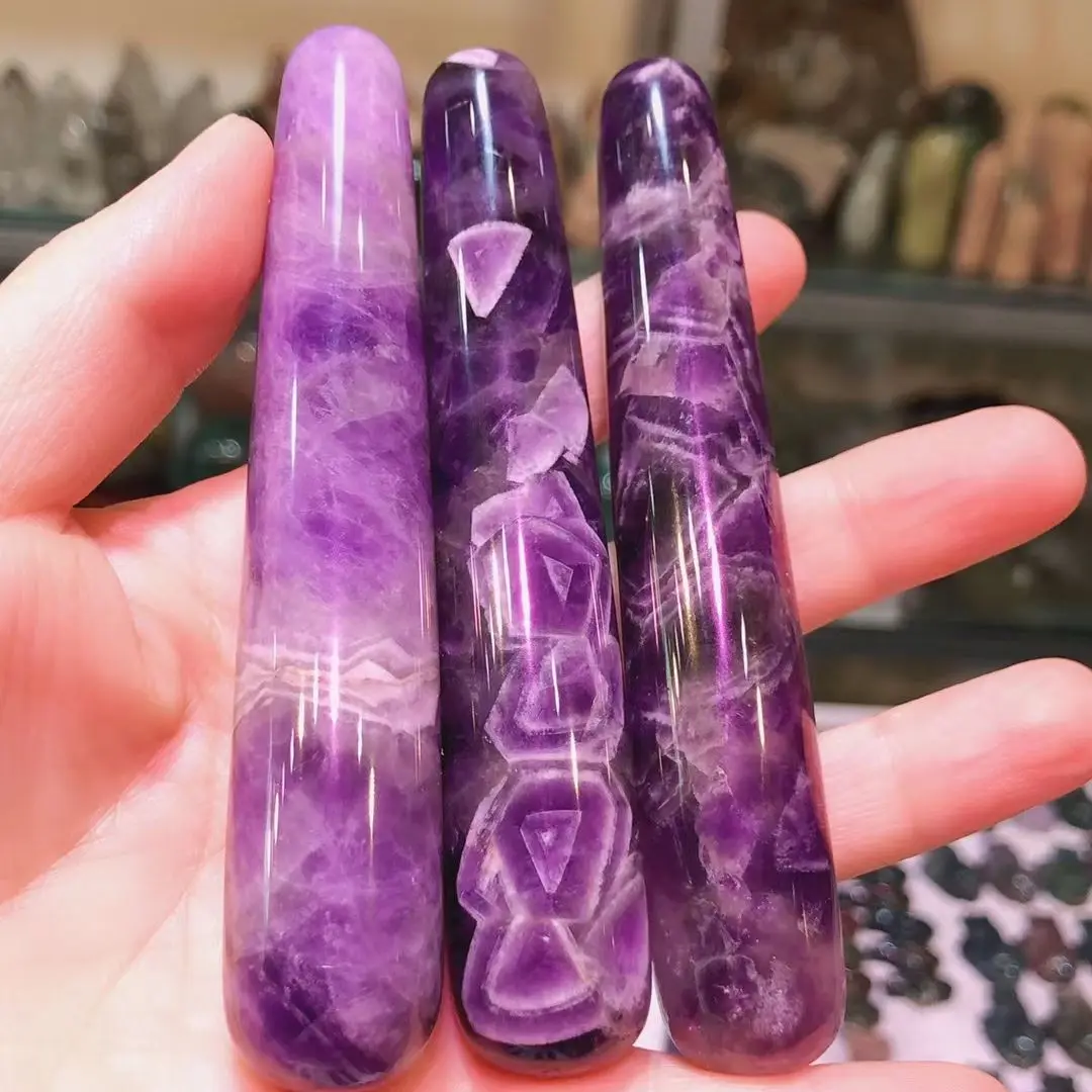 1pcs Dream Amethyst Massage Wand Carved Crystal Quartz Yoni Wands ...