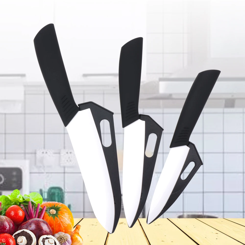 Ceramic Knife Set 4 5 6 Inch Kitchen Knife Set Fruit Vegetable Utility ...