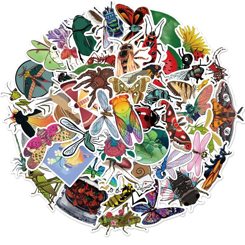 10-30-50pcs-Nature-Animals-Insects-Bees-Beetle-Ladybug-Stickers-For ...