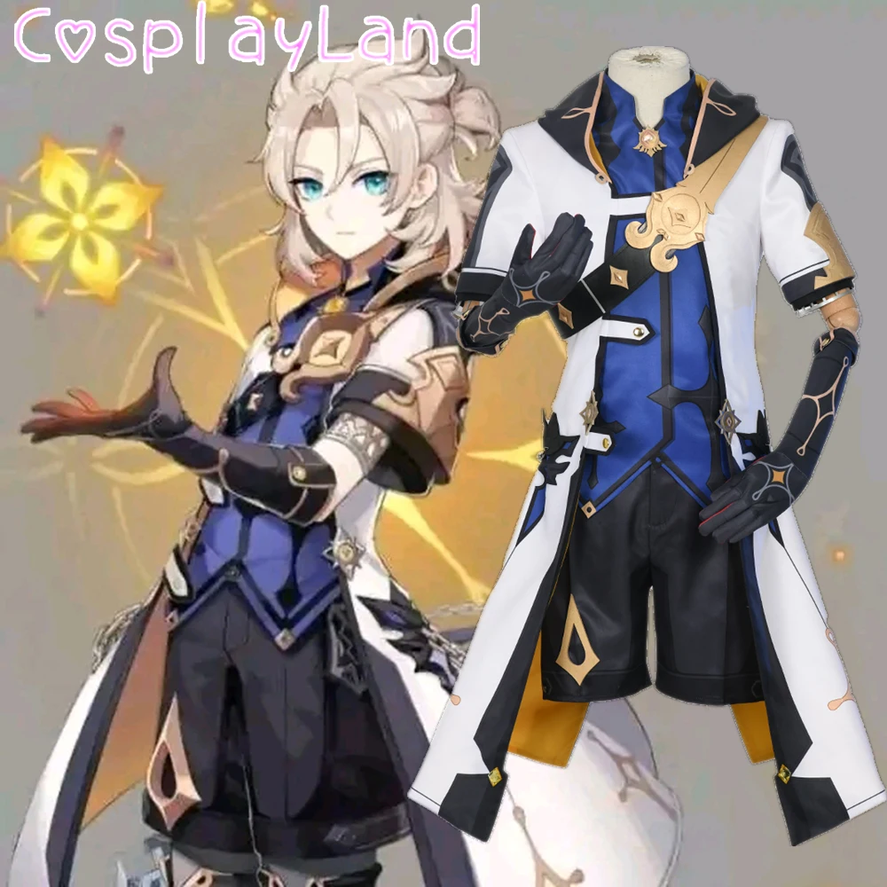 Hot-Game-Genshin-Impact-Cosplay-Albedo-Costume-Carnival-Halloween-Men ...