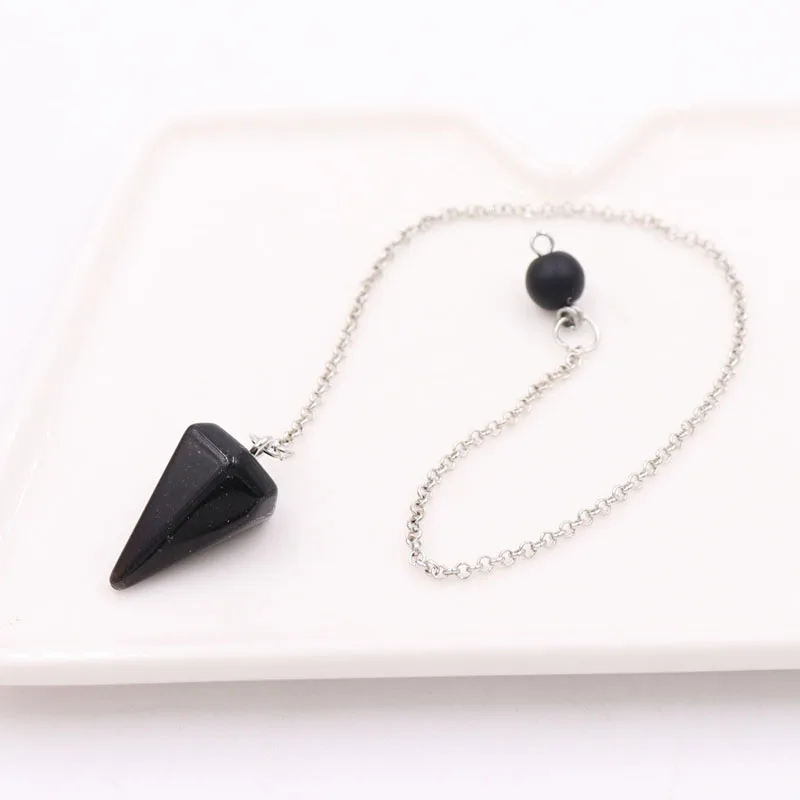 Pendants Silver Stone Pendulum | Pendulum Natural Stone Crystal ...