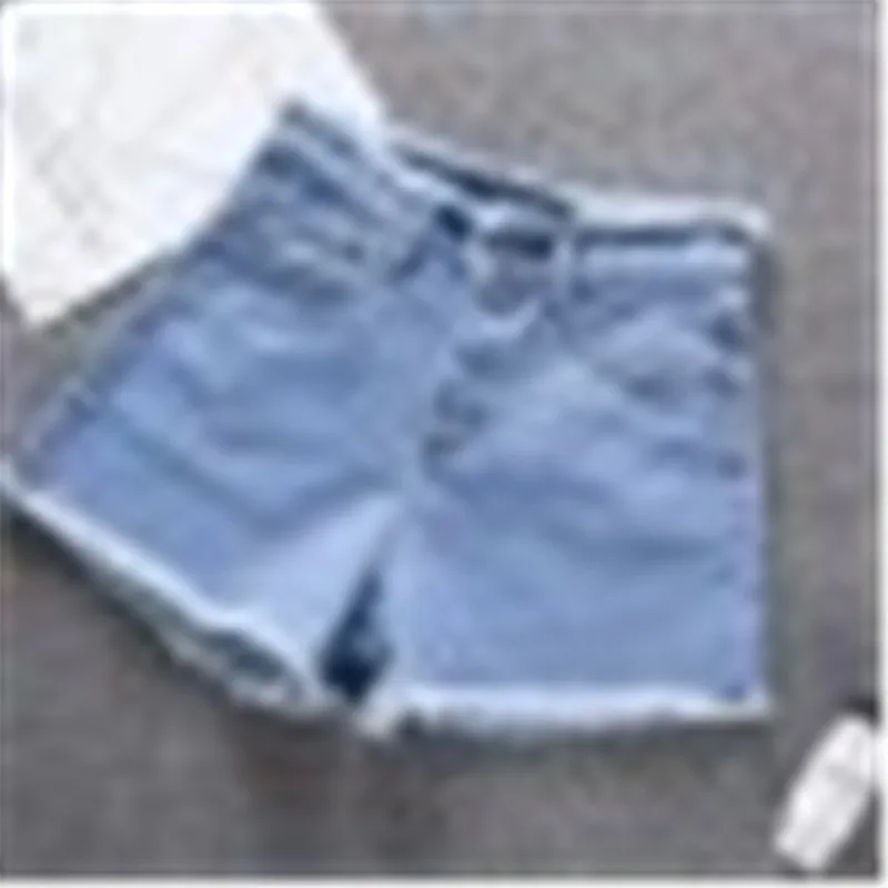 shorts new high waist elastic waist denim shorts female summer thin ...