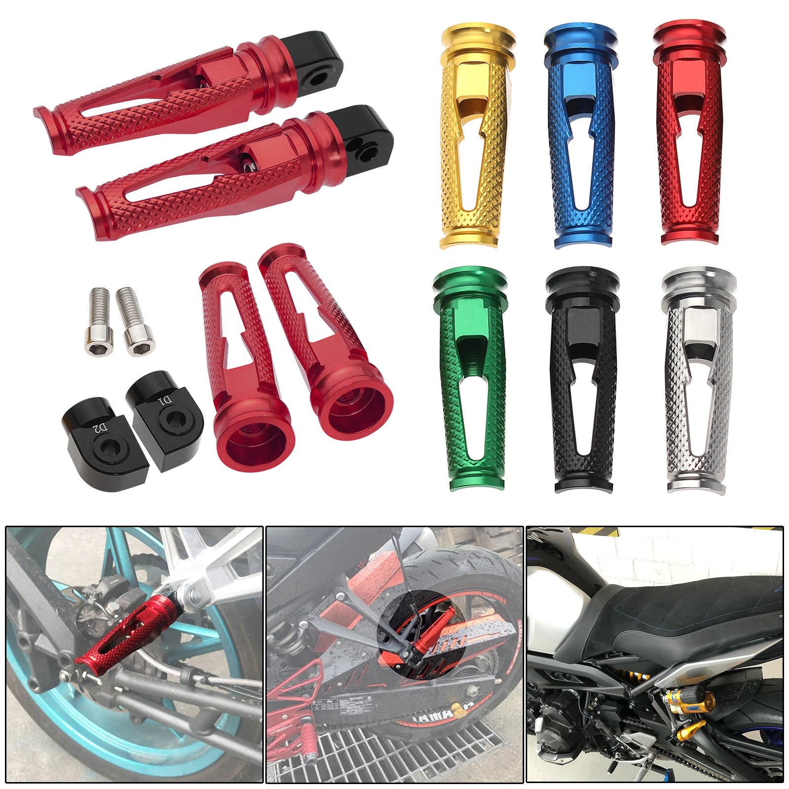 Passenger-Footrests-Rear-Foot-Pegs-Pedal-For-Yamaha-YZF-R1-R6-R1M-R1S ...