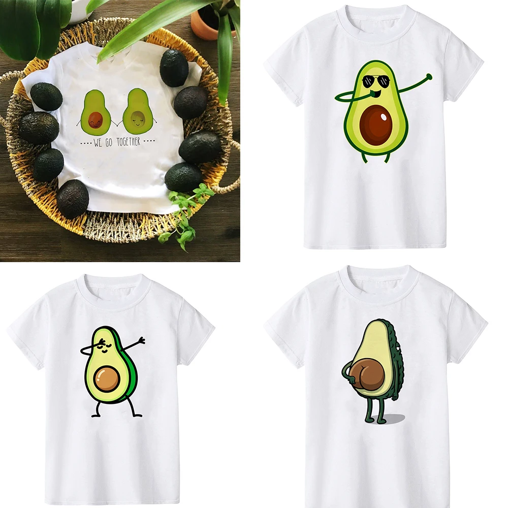 Camiseta con estampado de aguacate para niños, camisetas de manga corta para bebés y niñas ...