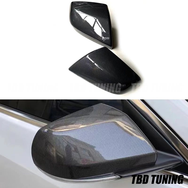 For Cadillac ATS Rear View Mirror Cover Replacement Style Carbon Fiber ...