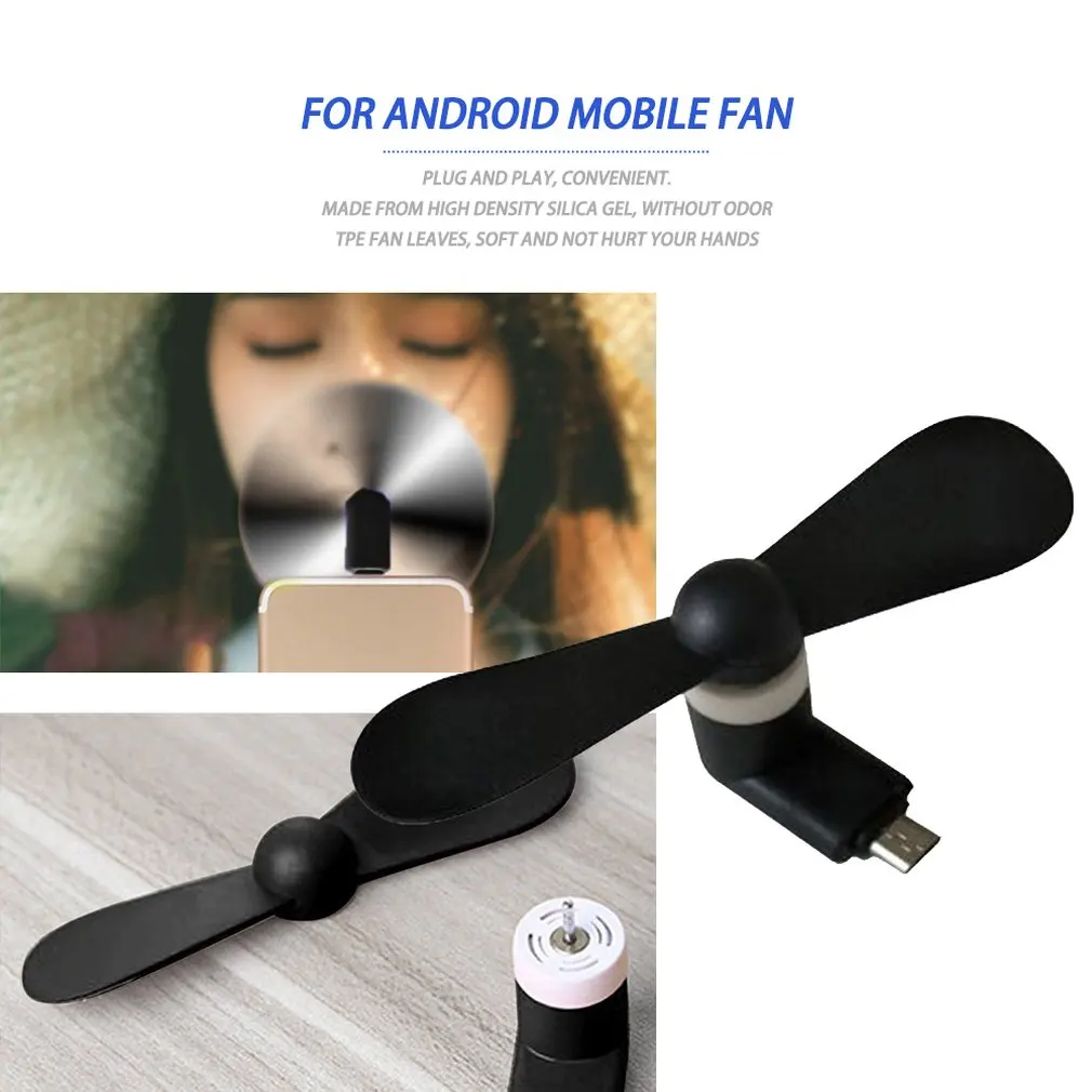 For Android Portable Cool Micro USB Fan 5V 1W Mobile Phone USB Fans Low ...
