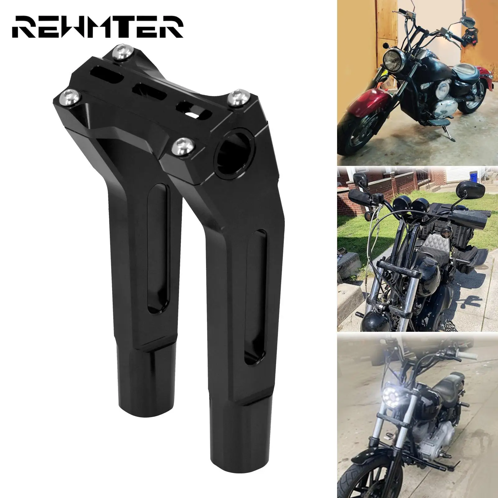 Motorcycle-10-Handlebar-Risers-Clamp-Pullback-Black-For-Harley-Touring ...