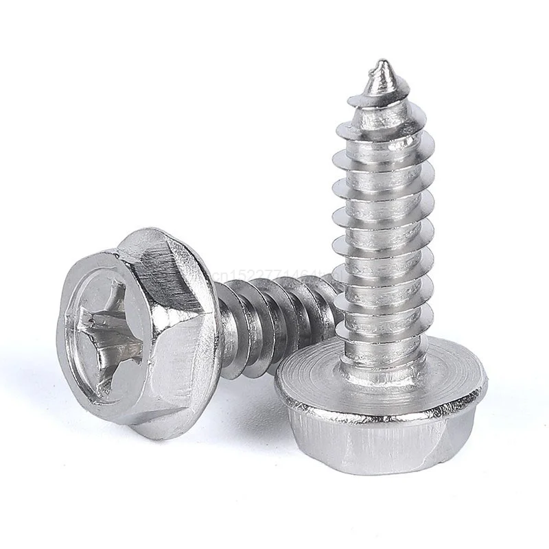Vis-hexagonale-Phillips-auto-taraudeuse-en-acier-inoxydable-304-bride ...