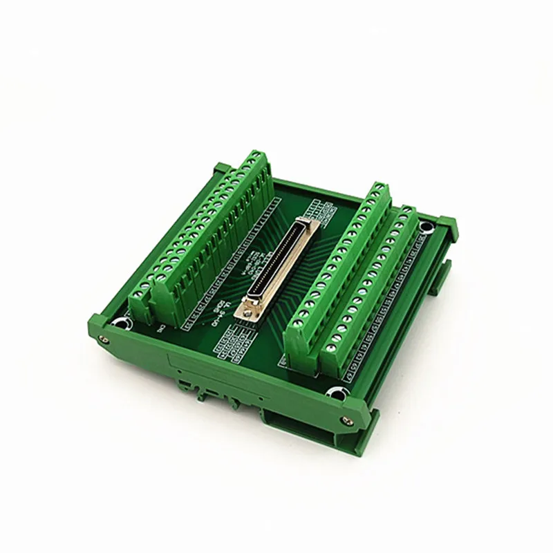 Módulo de interface de montagem de trilho din, placa de fuga fêmea scsi 68p mdr, módulo de ...