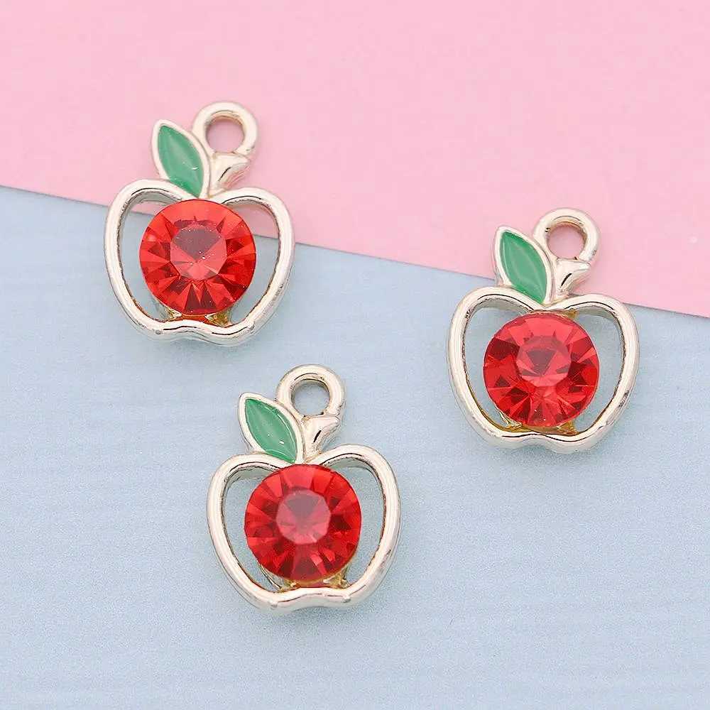 10Pcs-Gold-Plated-Red-Crystal-Apple-Charms-Pendants-for-Jewelry-Making ...
