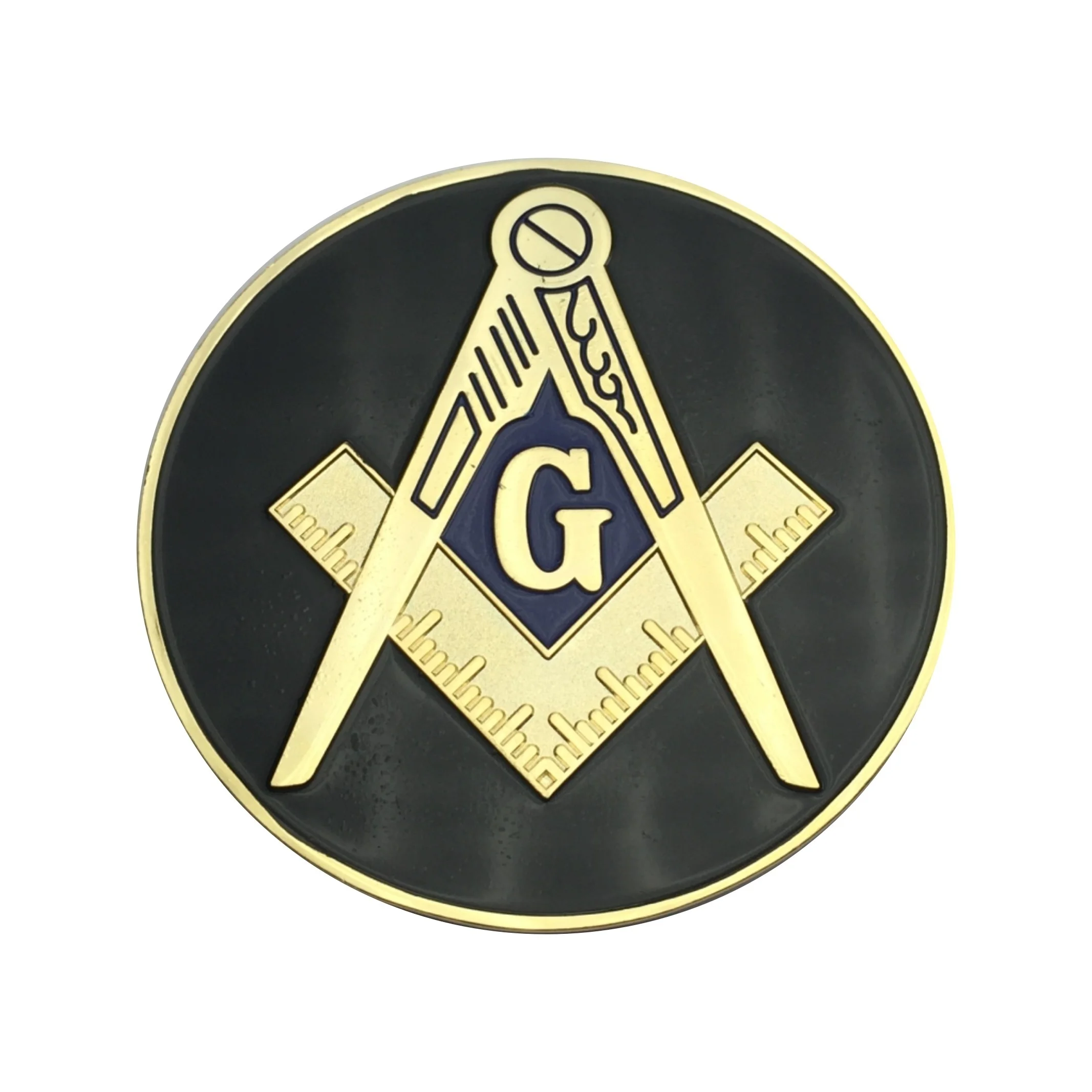 Gold-Plated-Masonic-Car-Emblem-Black-Compass-Square-G-Auto-Truck ...