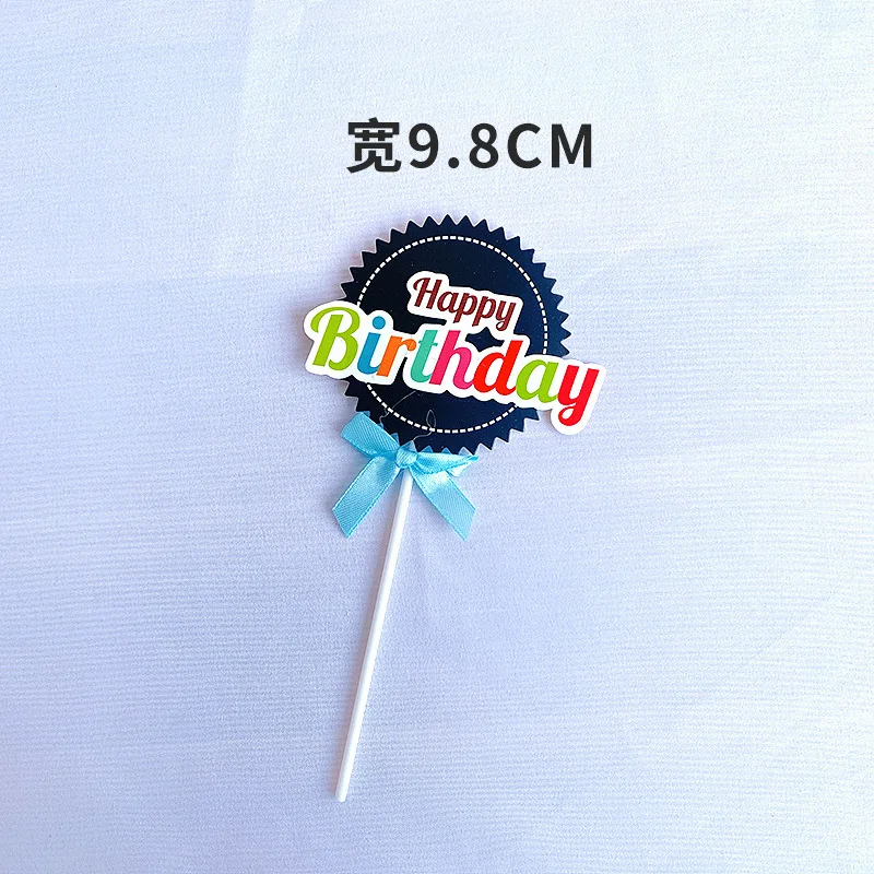 Novo 5 pçs/lote papel feliz aniversário cupcake toppers azul bolo de ...