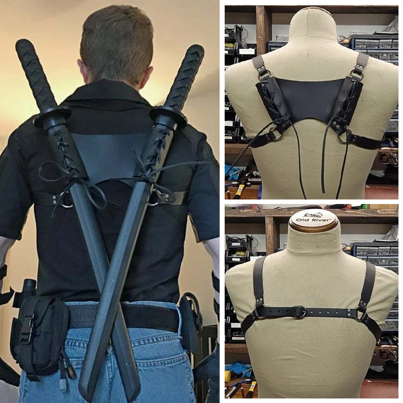 Medieval-Sword-Shoulder-Back-Sheath-Scabbard-Frog-Holder-For-Men-Ninja ...