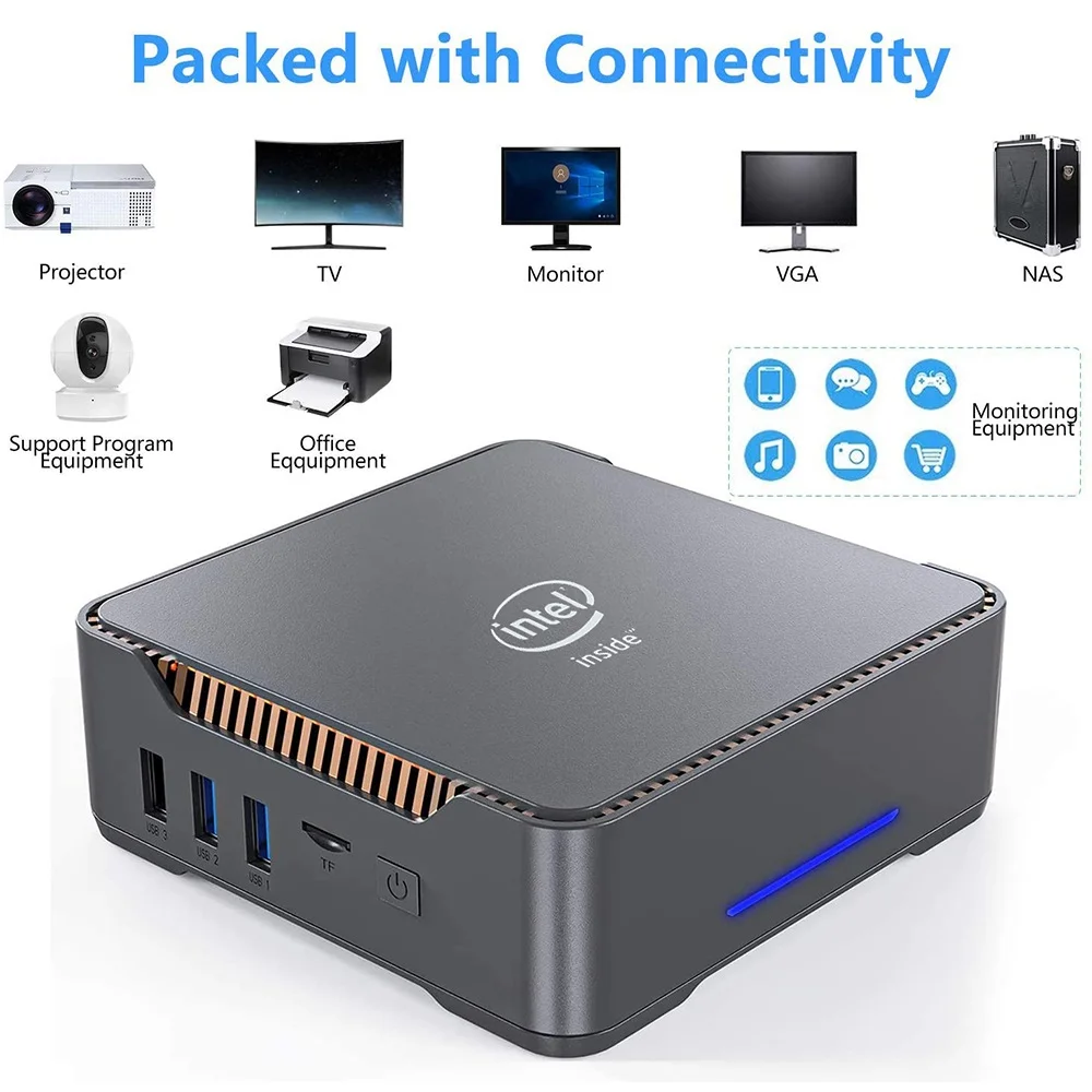 Mini PC GK3V Intel Celeron J4125 Quad Core DDR4 8GB 256GB SSD Windows ...