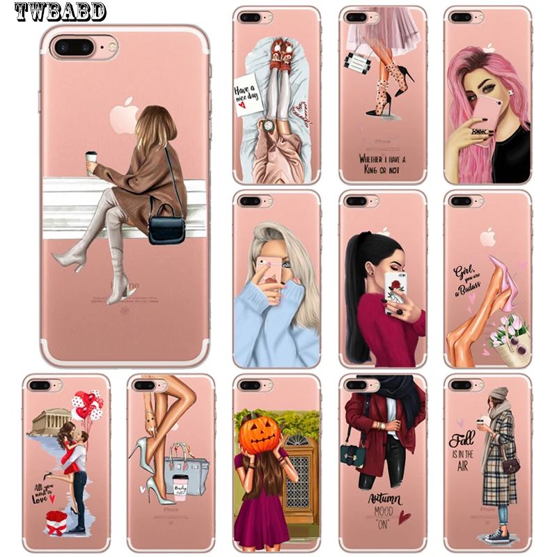 Fashion Girl For Funda iphone x Sexy Women Phone Case For Coque iphone ...