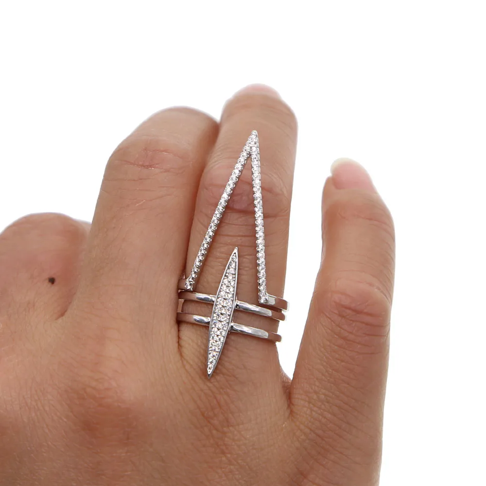 Hyperbole Geometric Circle V Shape Finger Ring Women Jewelry Punk ...