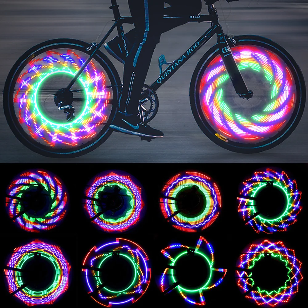 New Bicycle Spoke Lights Induction LED Colorful Bike Light Safety ...