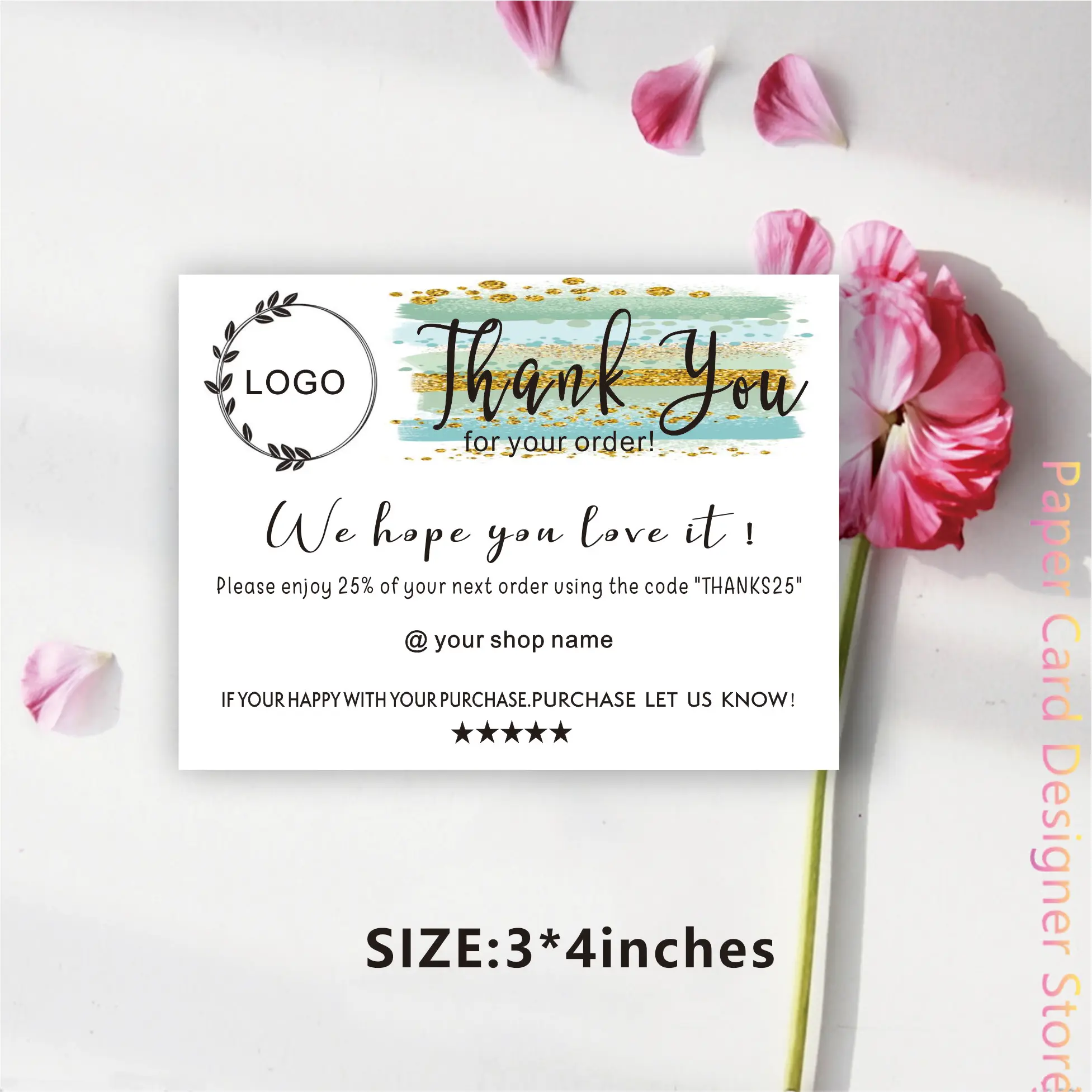 Stationery Templates Business Thank You For Your Order Insert Card Add ...