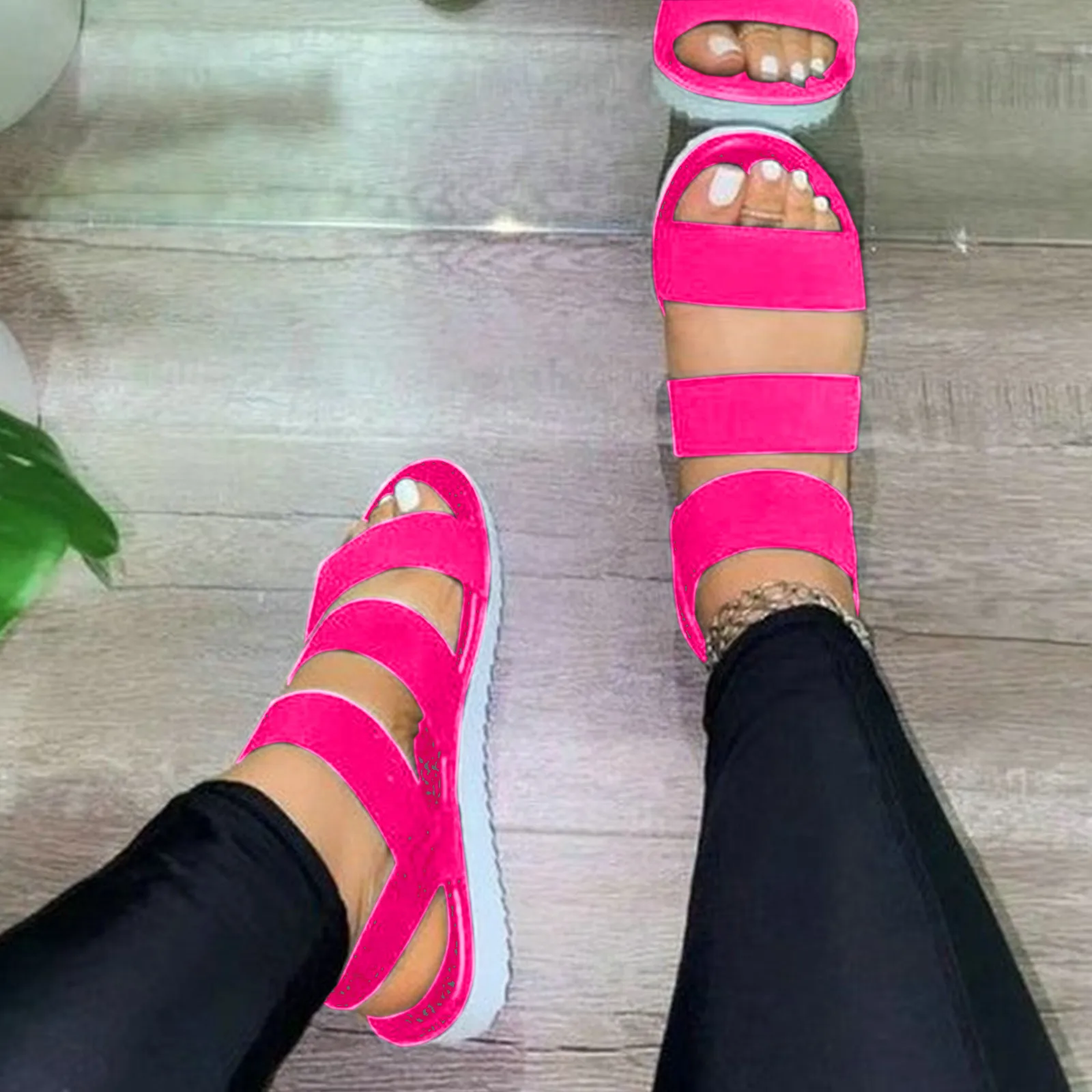 women-Candy-Color-pink-sandals-Women-Summer-Shoes-Casual-Slip-On-Ladies ...