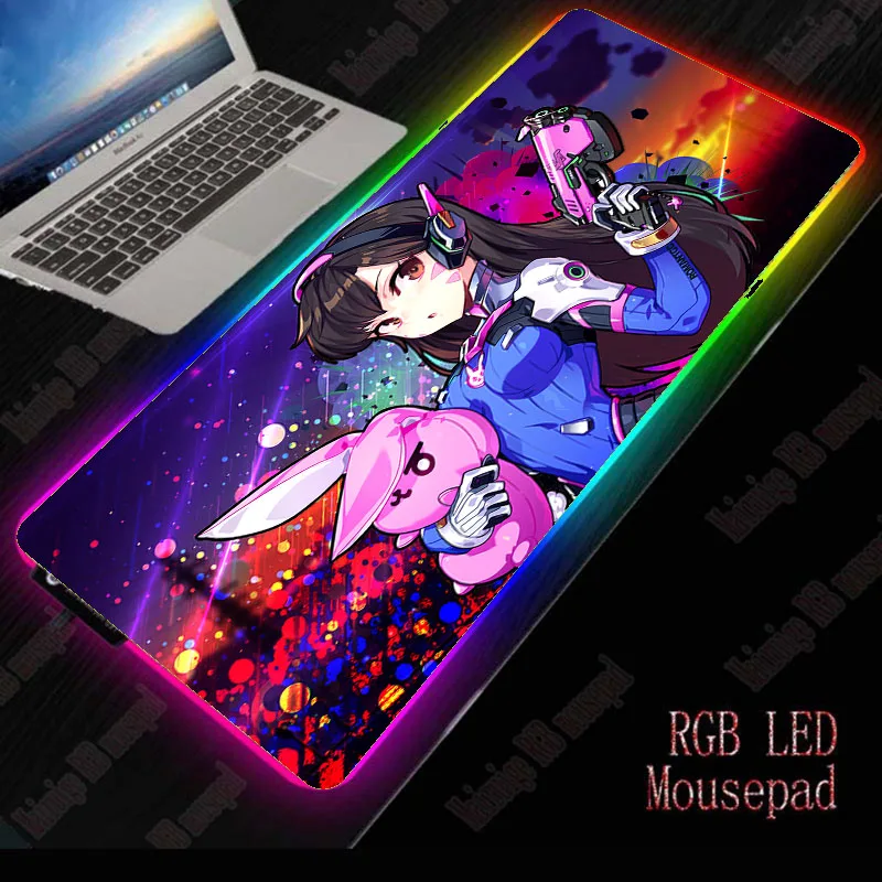 40*90cm Mairuige Anime Girl Large RGB Non slip LED Mouse Pad Gaming ...