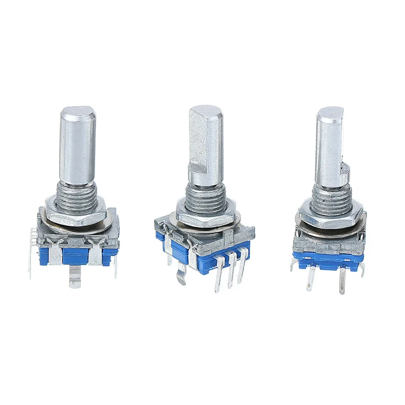 3pcs 6mm Shaft Diameter Encoder Push Button 20 Positions 5 Pins 360