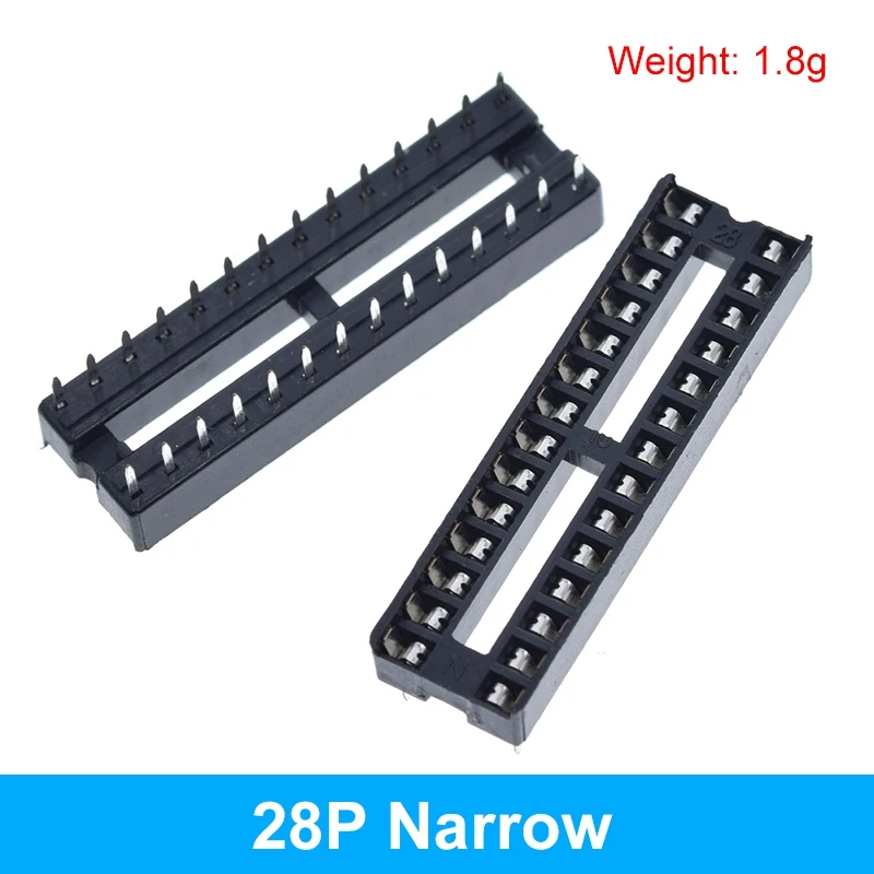 1pc IC seat 6P/8P/14P/16P/18P/20P/24P/28P DIP IC sockets Adaptor Solder Type 28 pin Narrow body ...