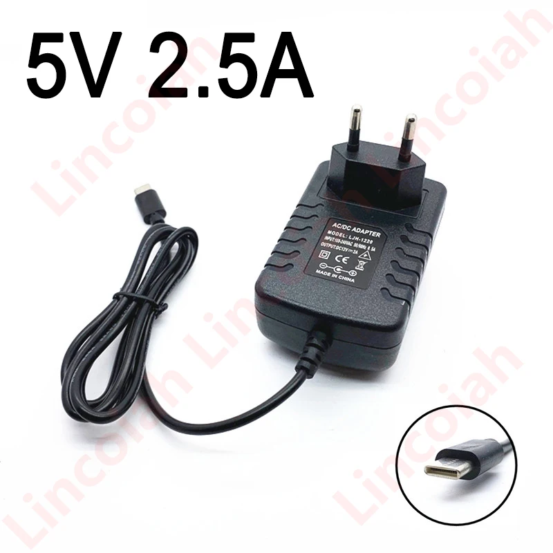 1PCS-DC-5V-2-5A-2500mA-Charger-Power-Adapter-Type-C-USB-for-Android-TV ...